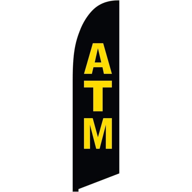 ATM Feather Flag – Made From Tear-Resistant Knitted Polyester, Visible ...