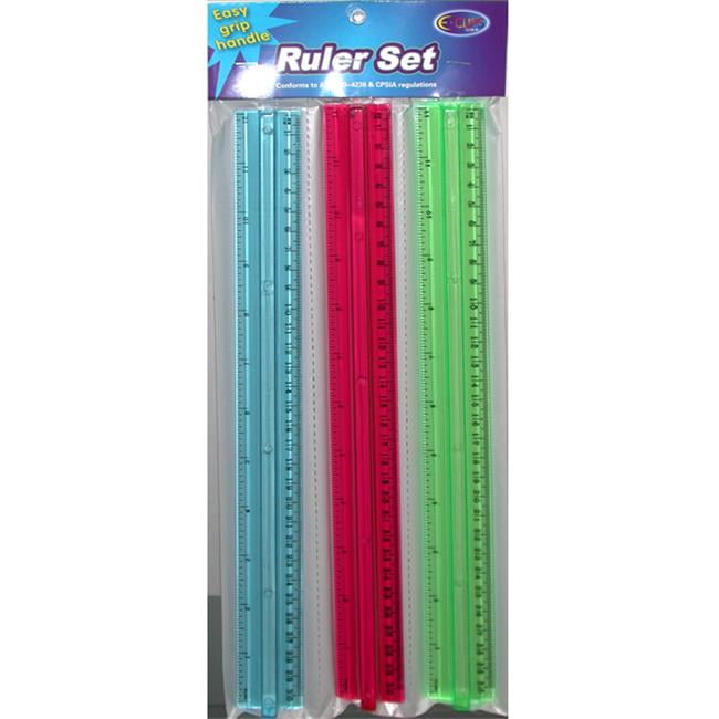 DDI 1283456 Easy Grip Ruler set 3/pack Case of 48 - Walmart.com