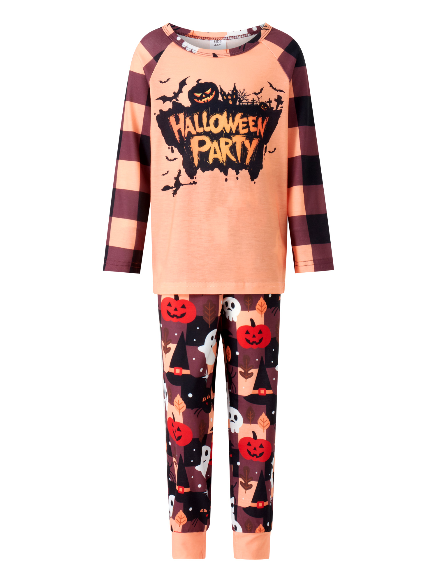Gureui Halloween Matching Family Pajamas Sets,Letter Plaid Funny ...