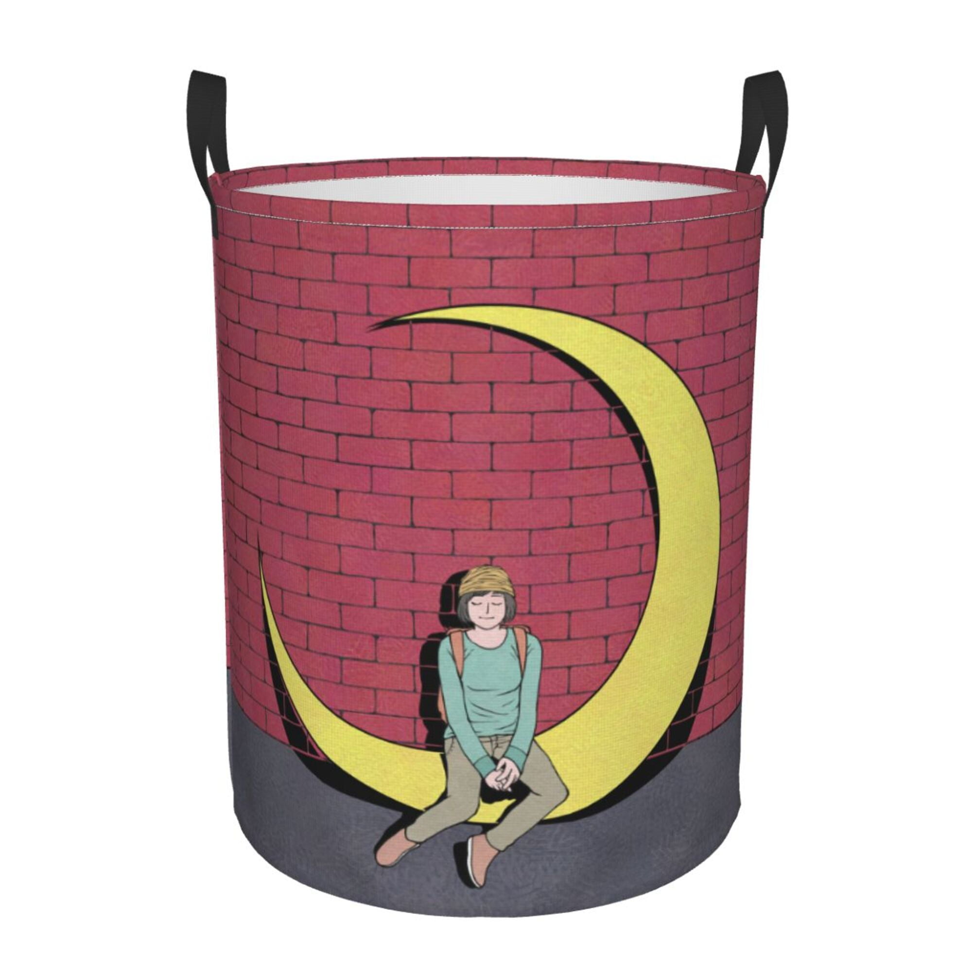 Cartoon Drawing Laundry Basket Organizer Collapsible -Dirty Clothes ...