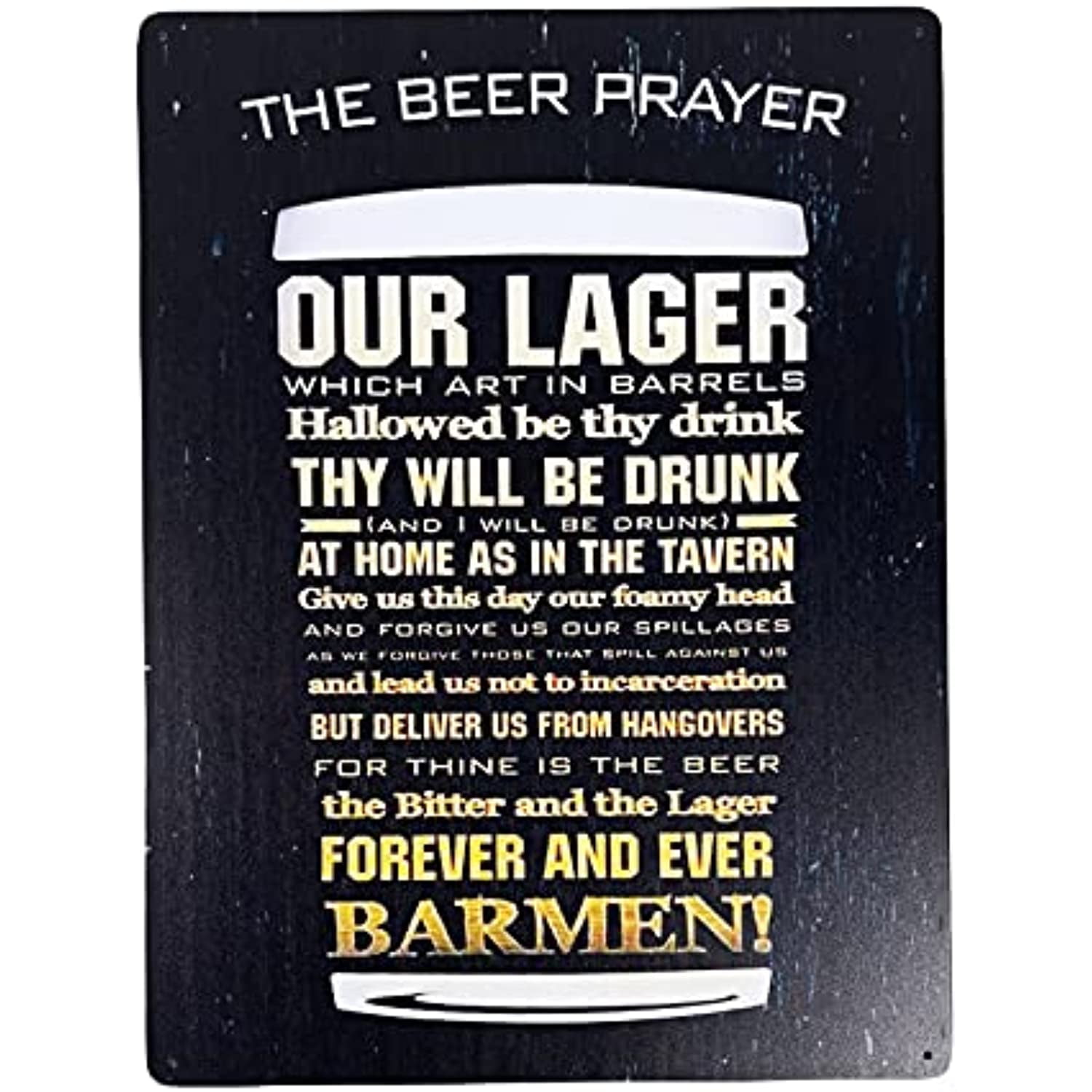 Urbalabs Beer Prayer Our Lager Wall Man Cave Bar Sign Decoration 12 x ...