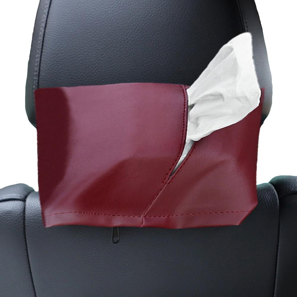 Tohuu Car Tissue Box Holder Universal Car Tissue Box Leather Car Tissue ...