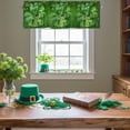 Happy St. Patrick's Day Tie Up Valances Curtain, Lucky Green Shamrocks ...