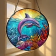 Dolphin Inspired Stained Glass Style Suncatcher – Ocean Window Hanging ...