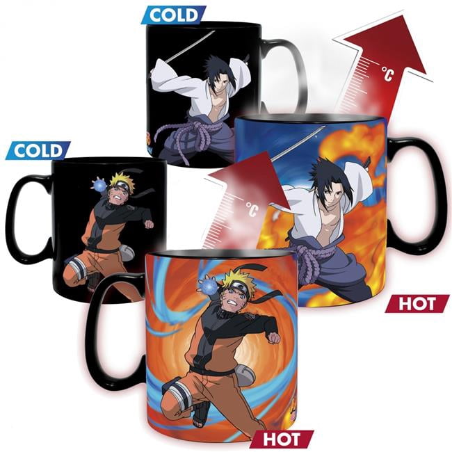 Naruto 814275 Naruto Shippuden Naruto & Sasuke Magic Mug & Coaster Gift ...