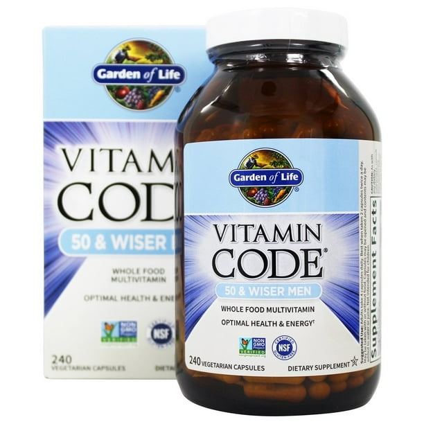 Garden of Life - Vitamin Code 50 & Wiser Men's Multivitamin - 240 ...