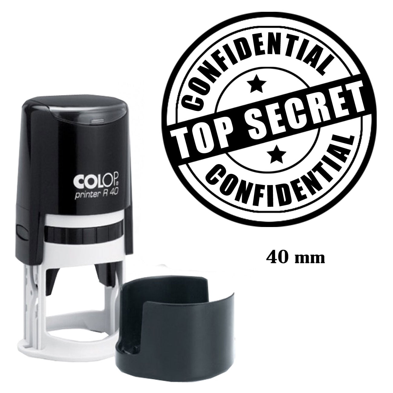 Printtoo CONFIDENTIAL & TOP SECRET Stamp Self Inking Round Stamper- Red ...
