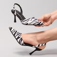 2026 Women's Print Pattern High Heels With Pointed Back Straps ...