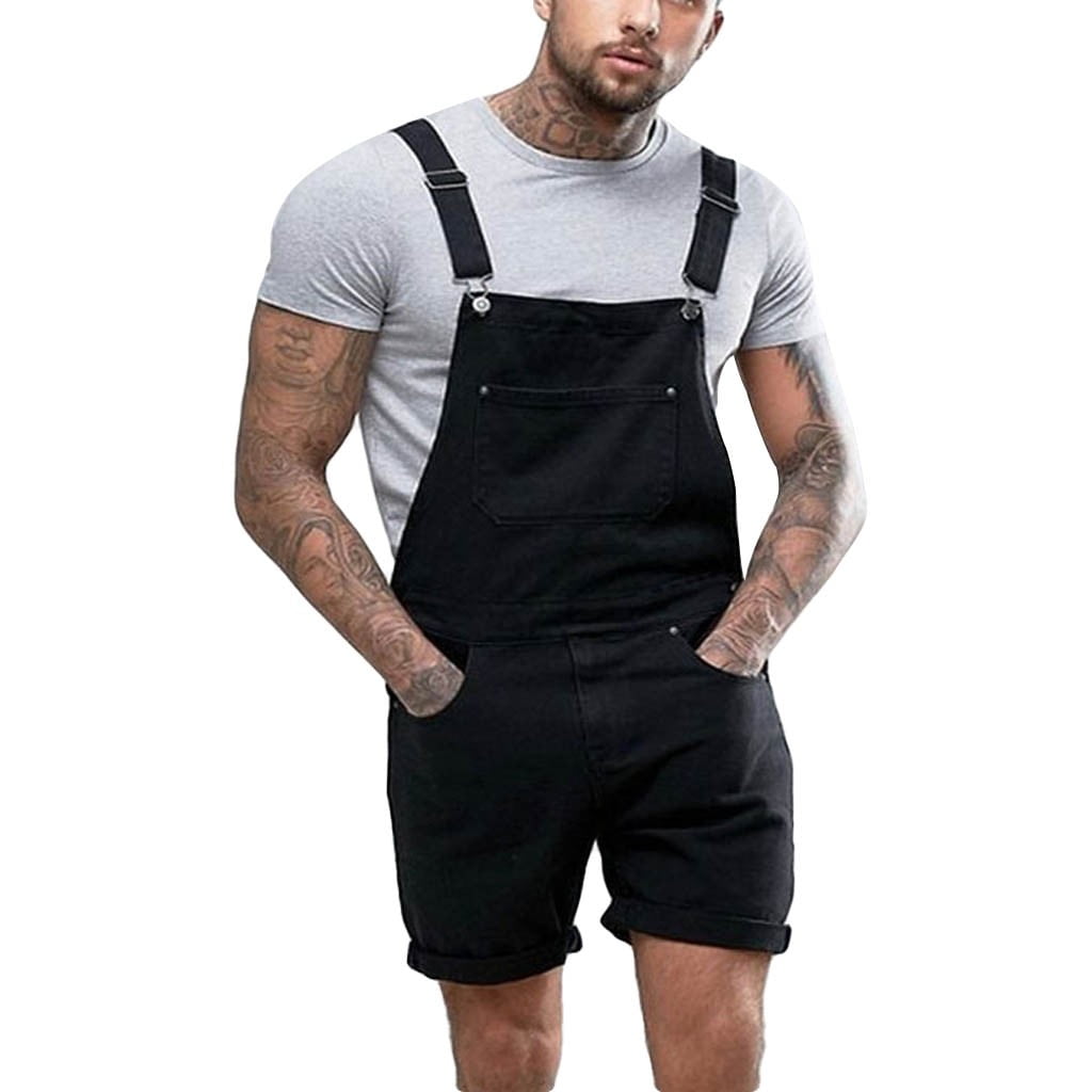 Click here for Rkstn Mens Streetwear Denim Overalls  Pocket  Jump... prices