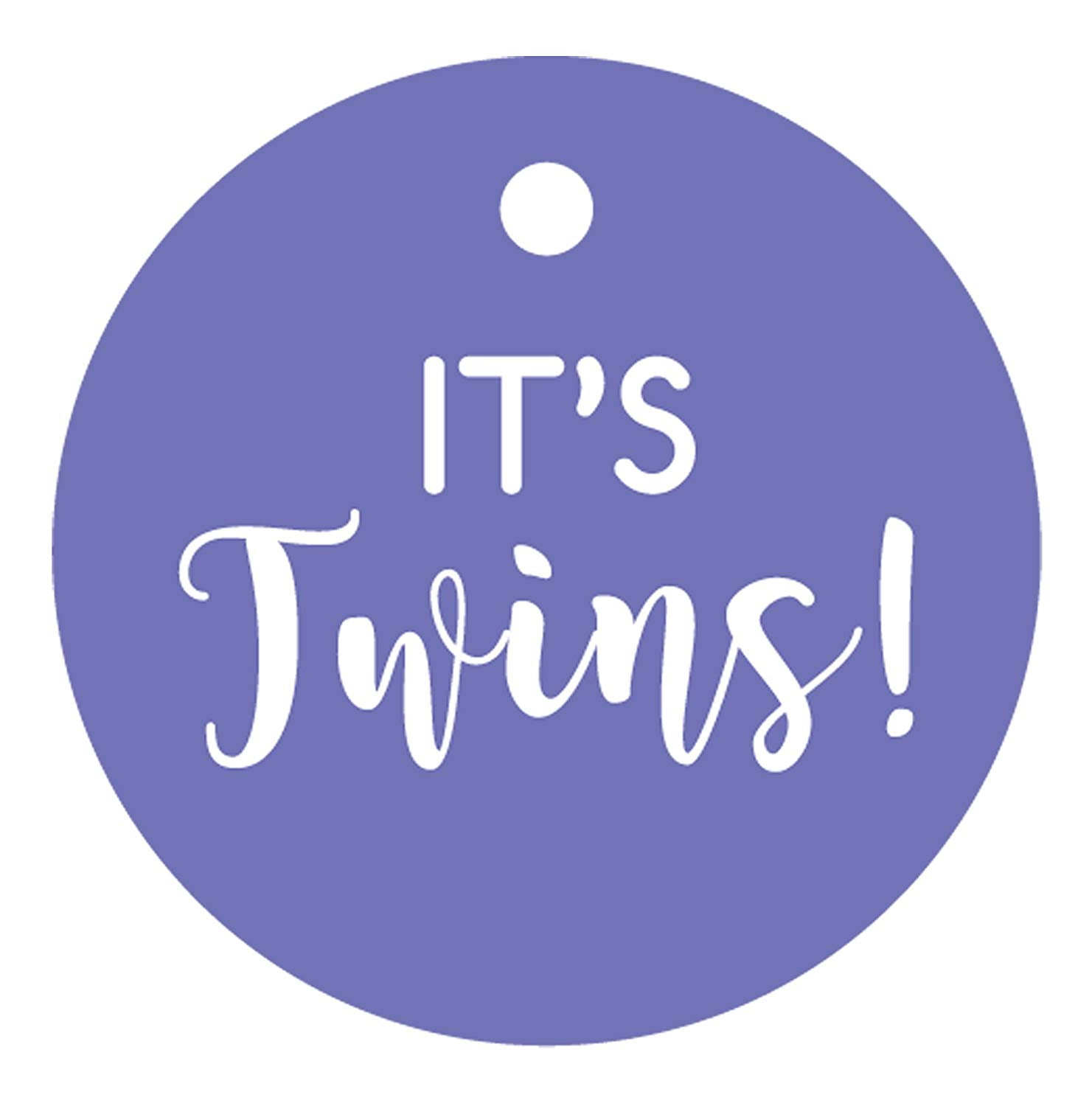 100 PCS It's Twins Cricle Baby Shower Hang Tags Baby Shower Favor Gift ...
