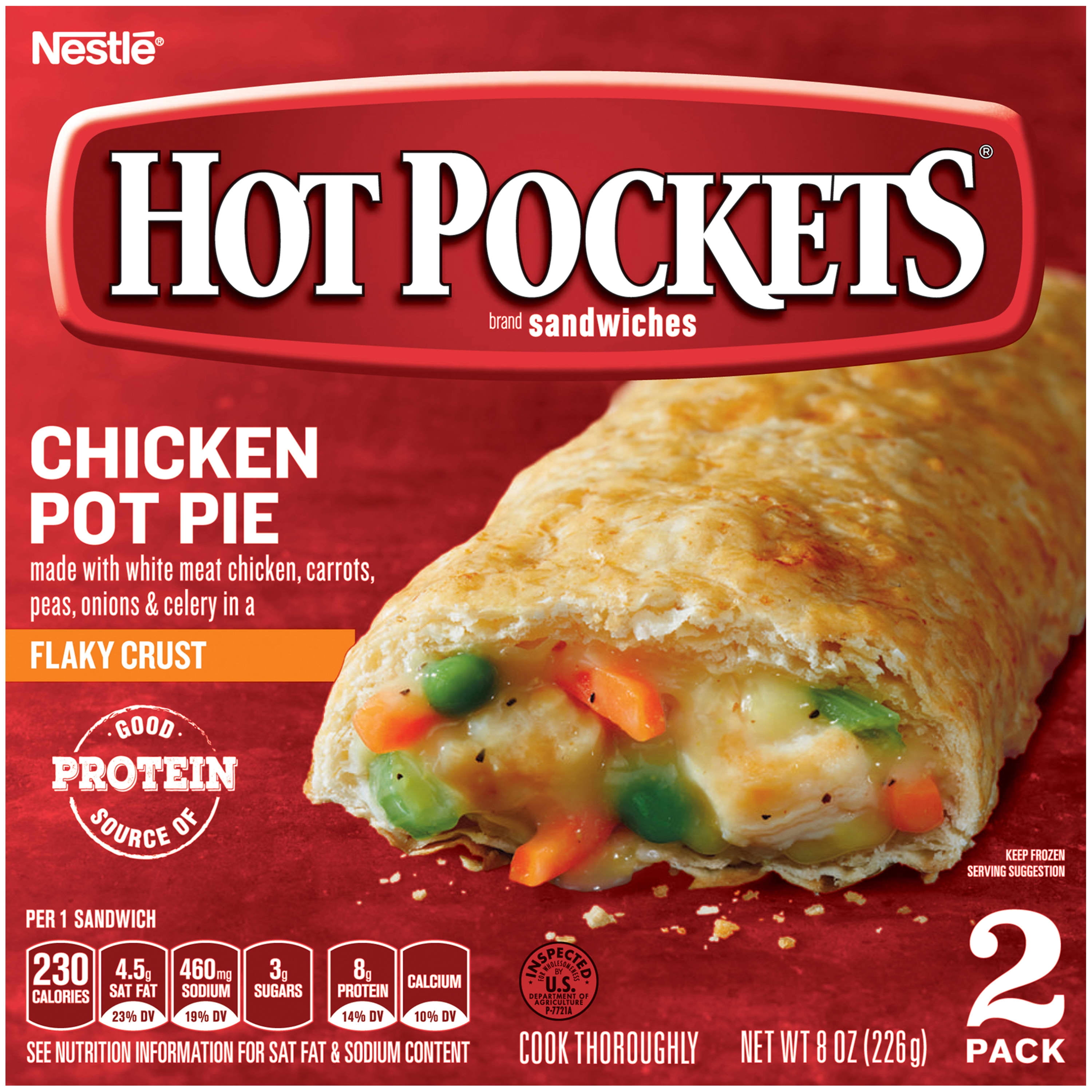 Hot Pockets Frozen Snacks Chicken Pot Pie Flaky Crust Frozen Sandwiches ...