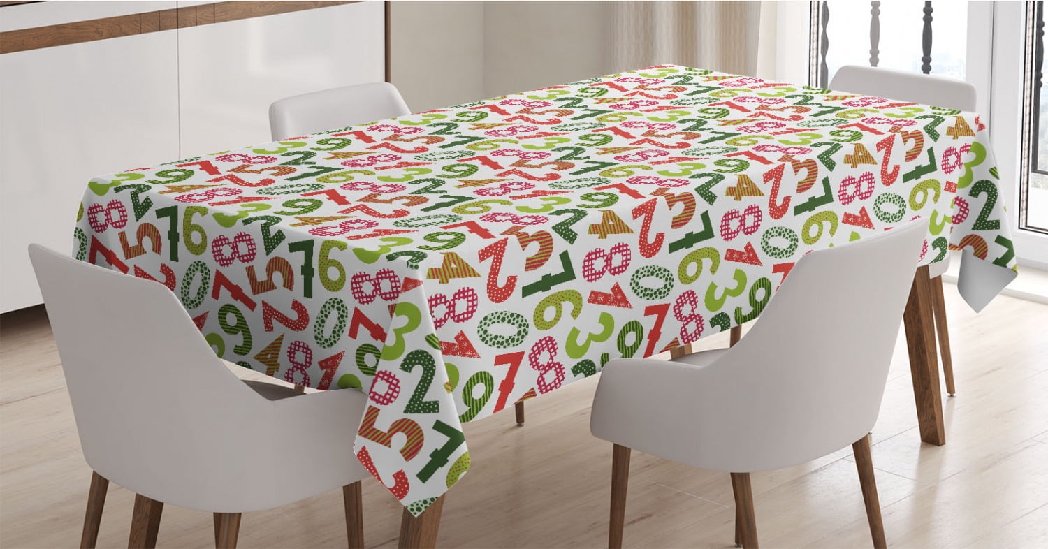 Numbers Tablecloth, Continuous Colorful Art Style Counting Mathematics ...