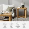 24" Soild Wood End Tables Square Modern Side Table Natural Color ...