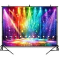 7x5FT Disco Rainbow Stage Backdrop Colorful Glitter Vintage Lights ...
