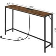 Console Table, Narrow Sofa Table, 43.3" Entrance Table with Power ...