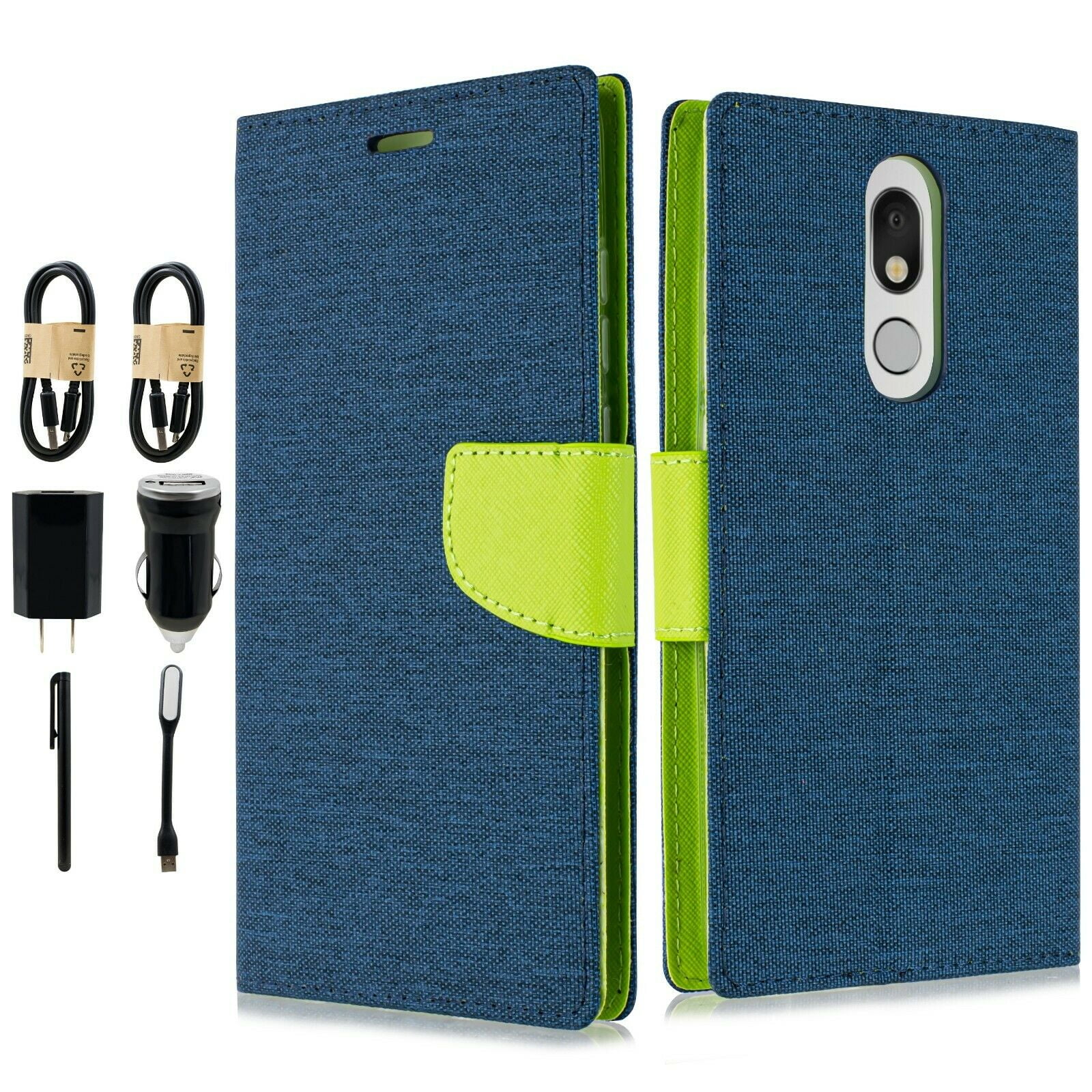 ~Value Pack~ for LG Stylo 5 Case Phone Case Hybrid 2-Tone Wallet Kick ...