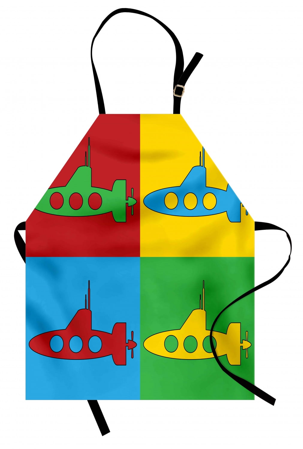 Submarine Apron Pop Art Style Underwater Transportation Vessels Lively ...