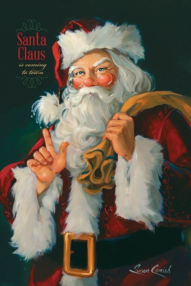 Santa Claus Is Coming Poster Print by Susan Comish (18 x 12) - Walmart ...