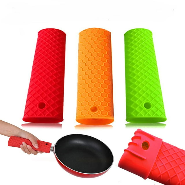 Limei 3 Pack Silicone Hot Handle Holder Potholder Rubber Pot Handle ...