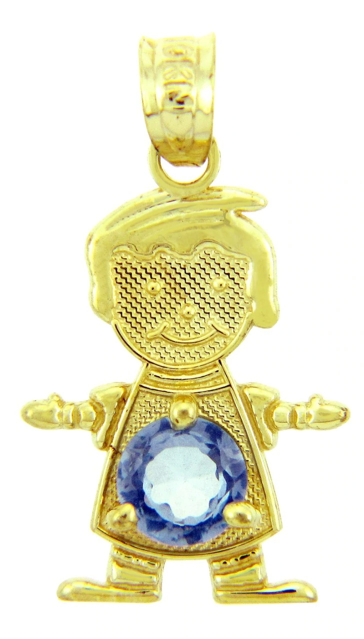 CZ BLUE ROUND BABY BIRTHSTONE CHARM - 14K - Walmart.com