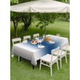 52x70 Tablecloth Rectangle, Lake Blue Grey White Outdoor Tablecloth ...
