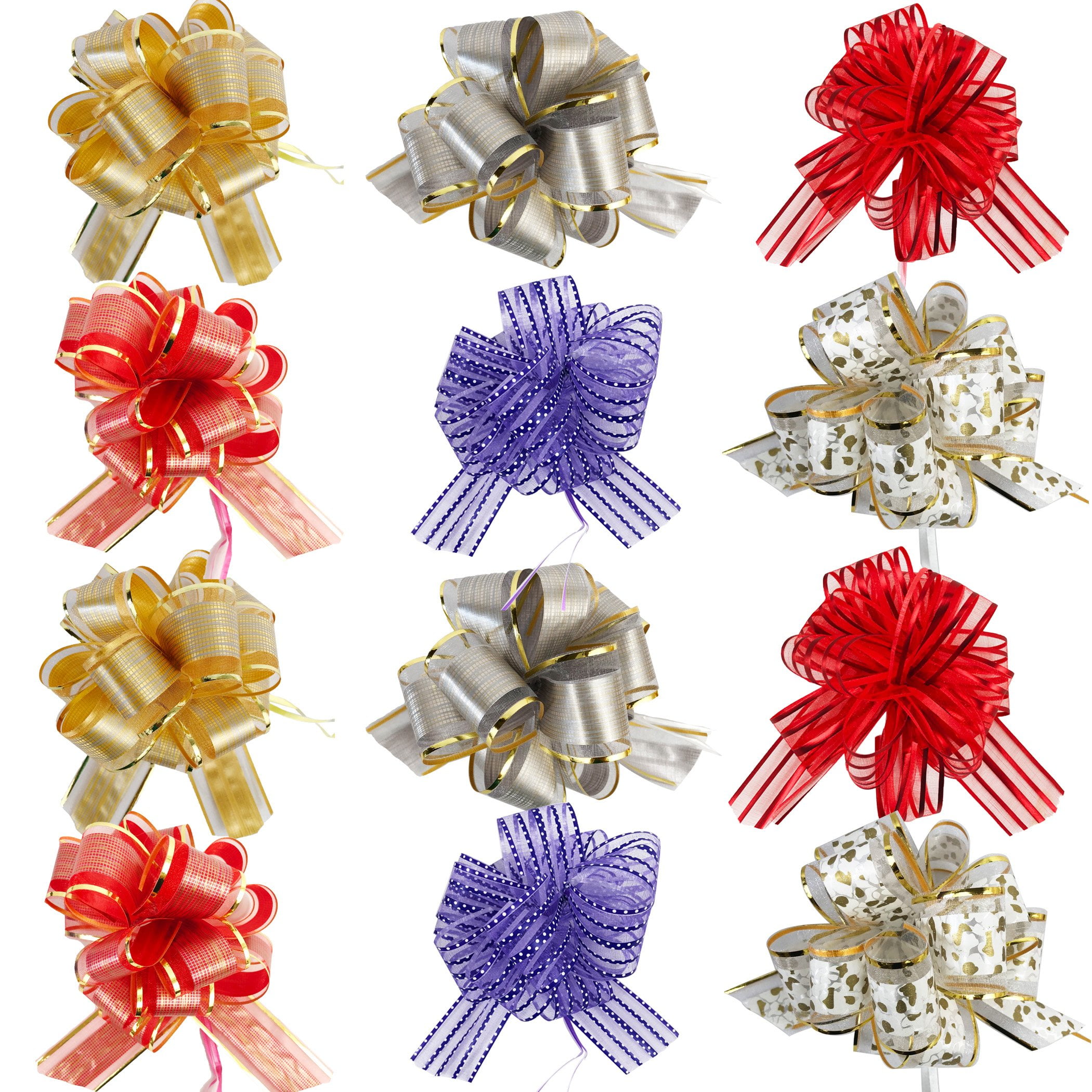 Allgala 12-pc 6 Inch Large Everyday Pull Bows-Assorted-GP92001 ...