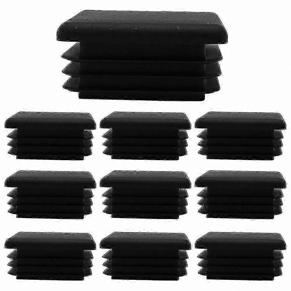 Black Square Plastic End Caps for Tubing Posts, 10 Pack Chair Glides ...