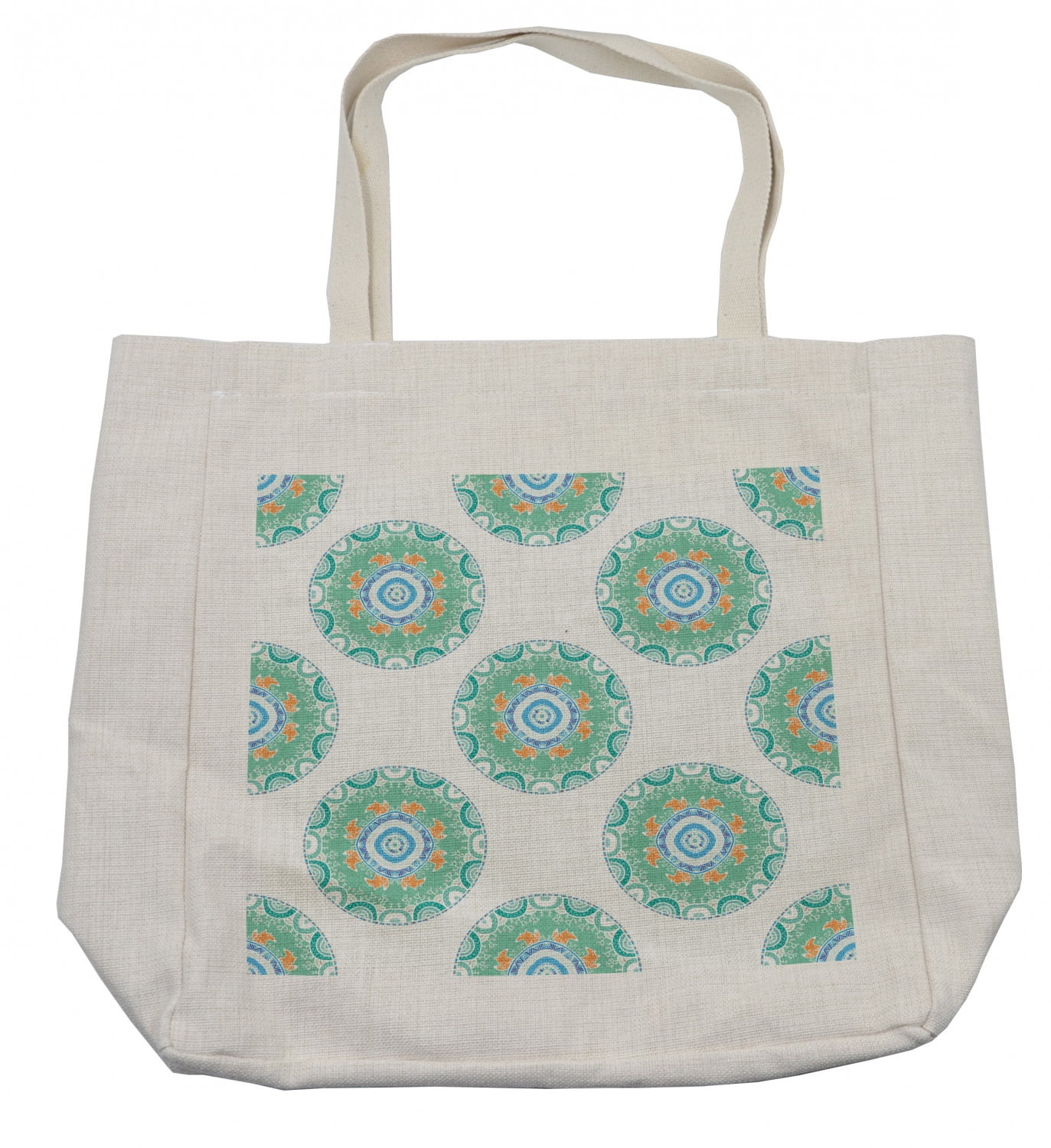 Nature Shopping Bag, Foxes in the Forest in Round Mandala Style ...
