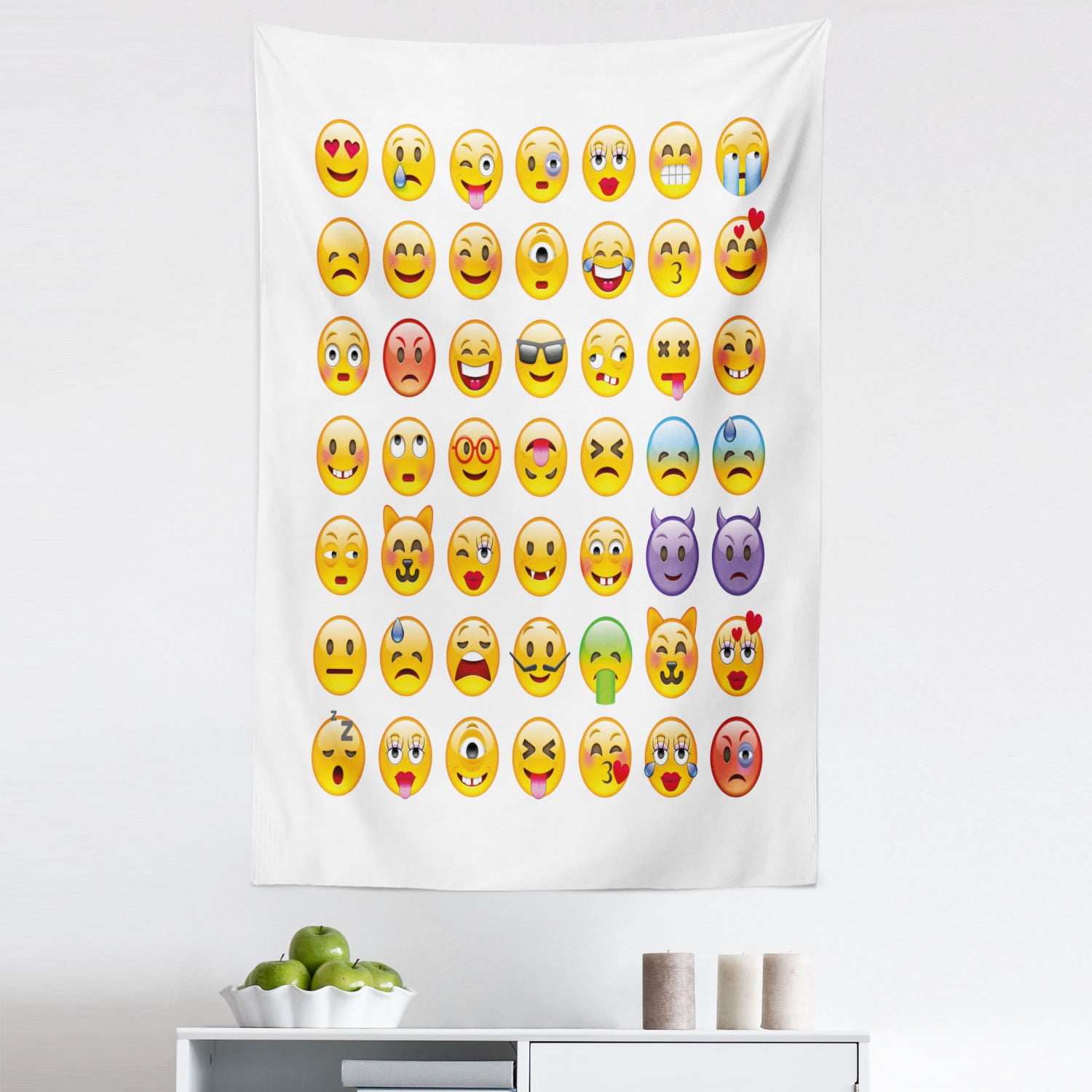 Humor Tapestry, Many Emoticons Various Expressions Alien Vomiting ...