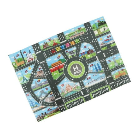 83*58cm World Map Traffic Road Play Mat Vehicle System Map w/ Map ...