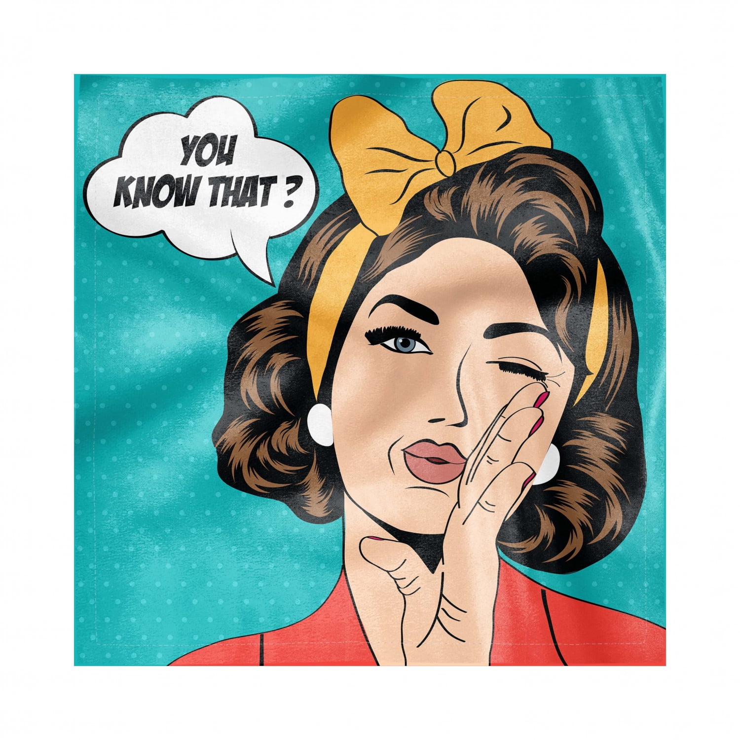 Vintage Woman Decorative Napkins Set of 4, Pop Art Comic Style Retro ...
