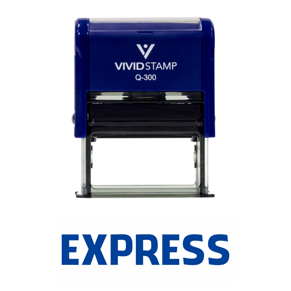 Basic Express Self Inking Rubber Stamp (Blue Ink) Large - Walmart.com