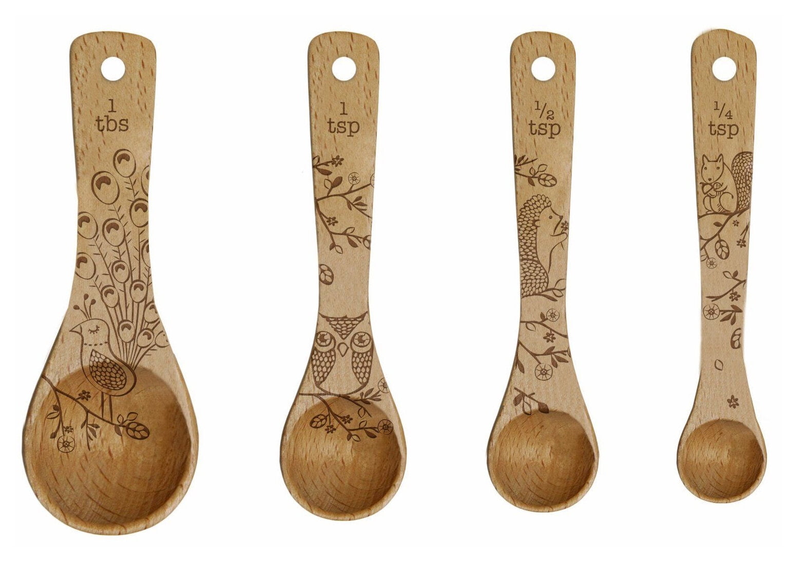 Beechwood Decorative Measuring Spoons - Woodland Collection by Talisman ...