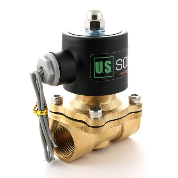 U.S. Solid 3/4" NPT Brass Electric Solenoid Valve AC 24V VITON Semi-Direct Normally Closed ...
