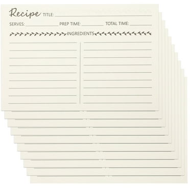 "Plain Recipe Cards, 4"" X 6"", Double-Sided Thick Card Stock, Blue ...