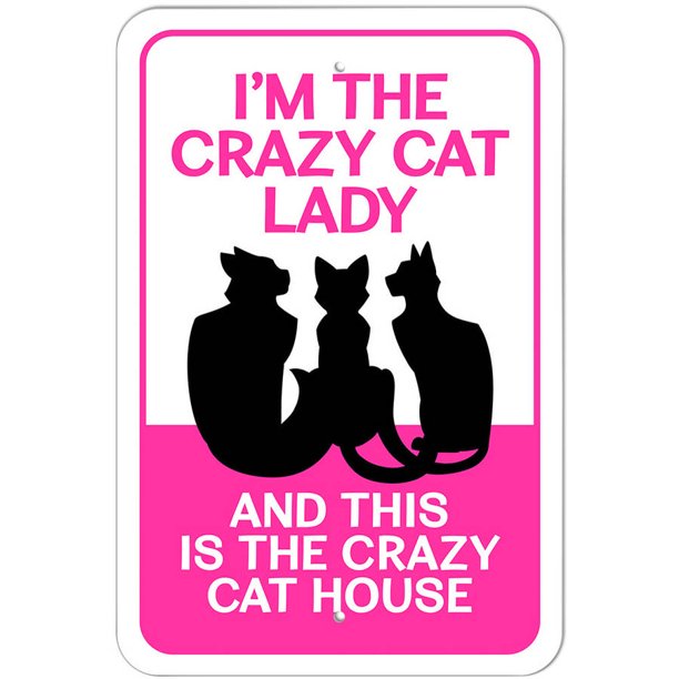 I'm the Crazy Cat Lady and This is the Crazy Cat House Sign - Walmart.com