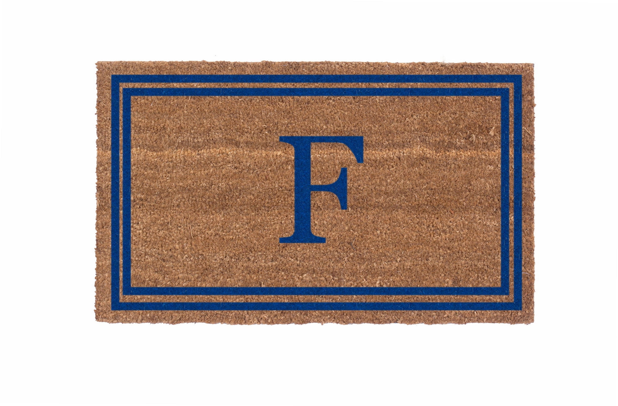 CocoMatsNMore Monogram (B) Vinyl Backed Blue Double Border Doormats 38 ...