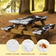 Black and Picnic Table Cover with Bench Covers White Marble Gradient ...