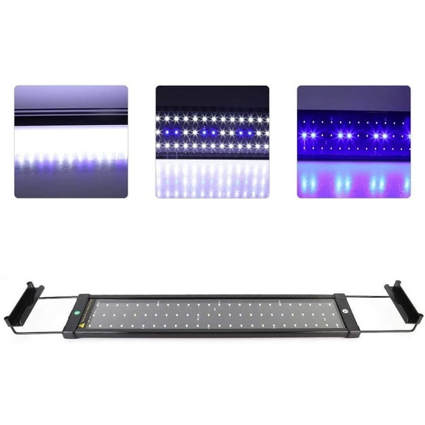 LED Aquarium Hood Light, 11W Fish Tank Light with Extendable Brackets ...