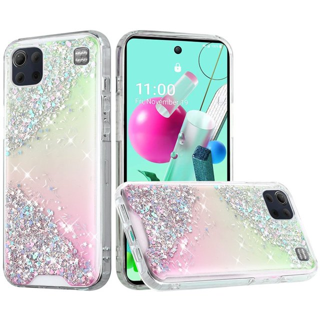 For Lg K92 5g Vogue Epoxy Glitter Hybrid Case Cover - Pink Shimmer ...