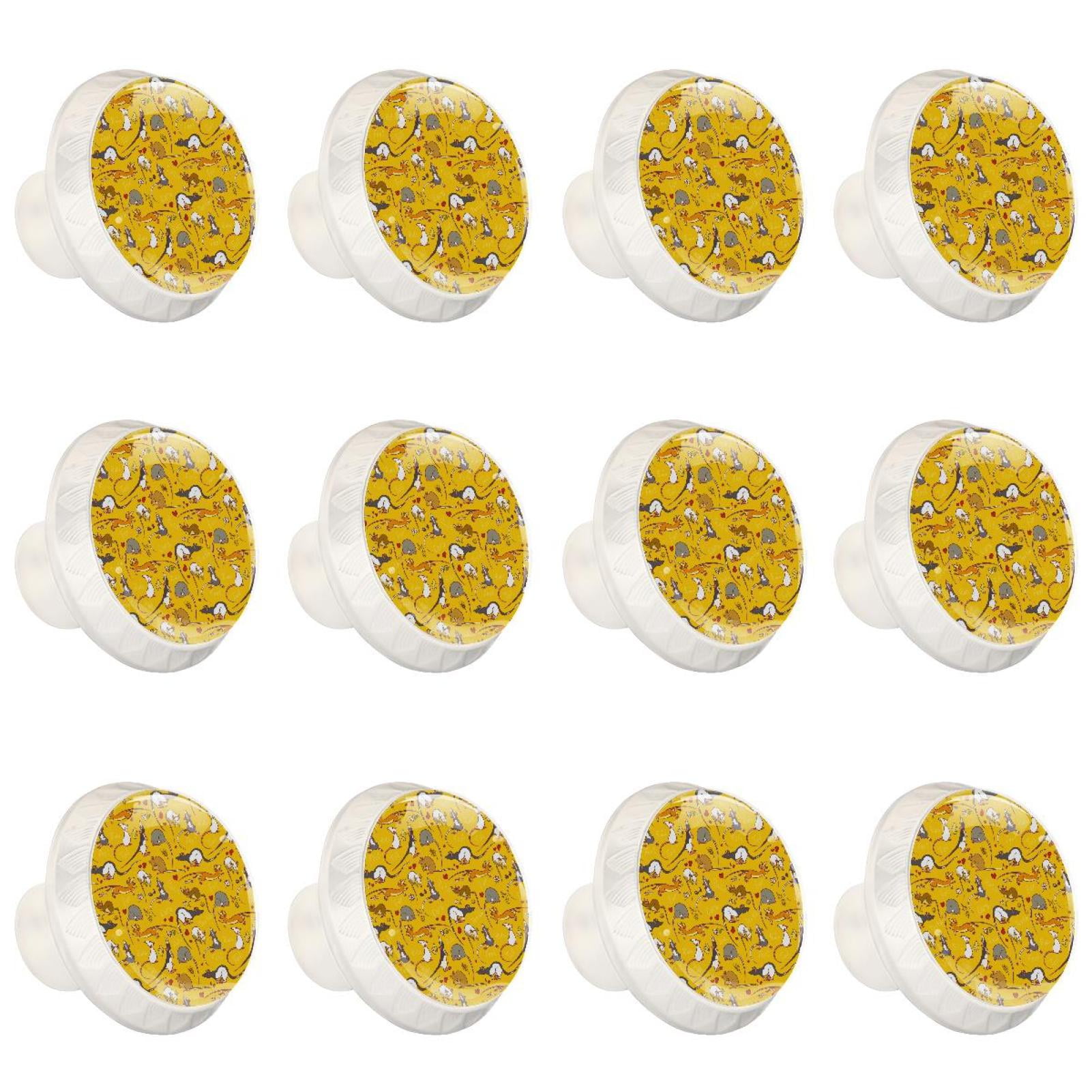 12 Pcs Fancy Rat Animal Yellow Knobs for Kitchen Cabinet Cupboard ...