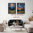 2Pcs Vintage Moon Wall Art Mystical Celestial Wall Decor Dark Forest ...
