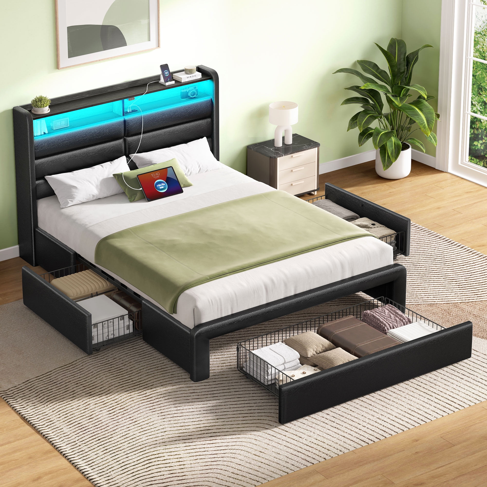 Click here for Greenstell Upholstered Twin Size Bed Frame With He... prices