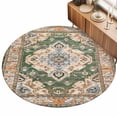 Abstract Flowers Pattern Round Rug 5ft Classic Bohemian Art Washable ...