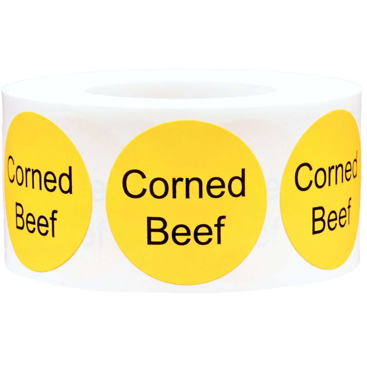 Yellow with Black Corned Beef Circle Dot Adhesive Stickers, 1 Inch ...