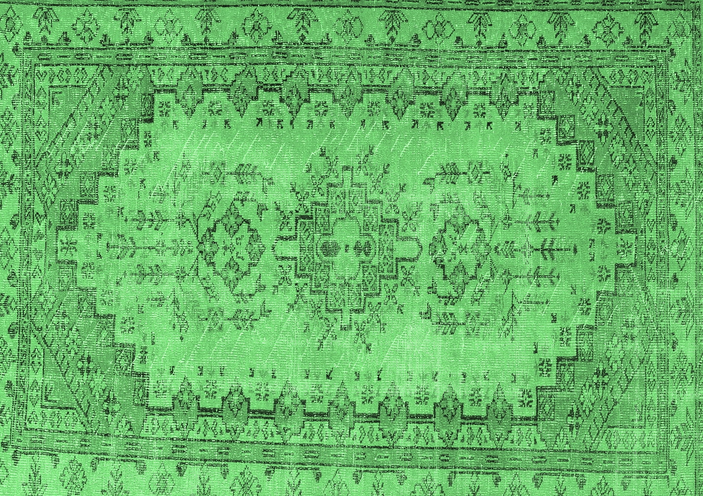 Ahgly Company Indoor Rectangle Abstract Emerald Green Contemporary Area ...