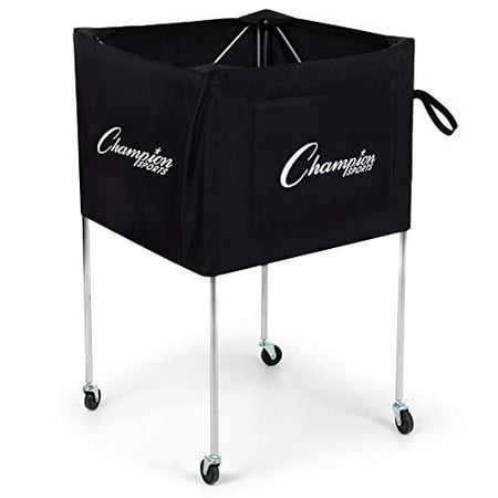 Champion Sports Folding Volleyball Cart with Wheels, Holds up to 30 ...