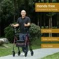 ZENART Upright Rollator Walker, Foldable Mobility Aid with Padded Seat ...