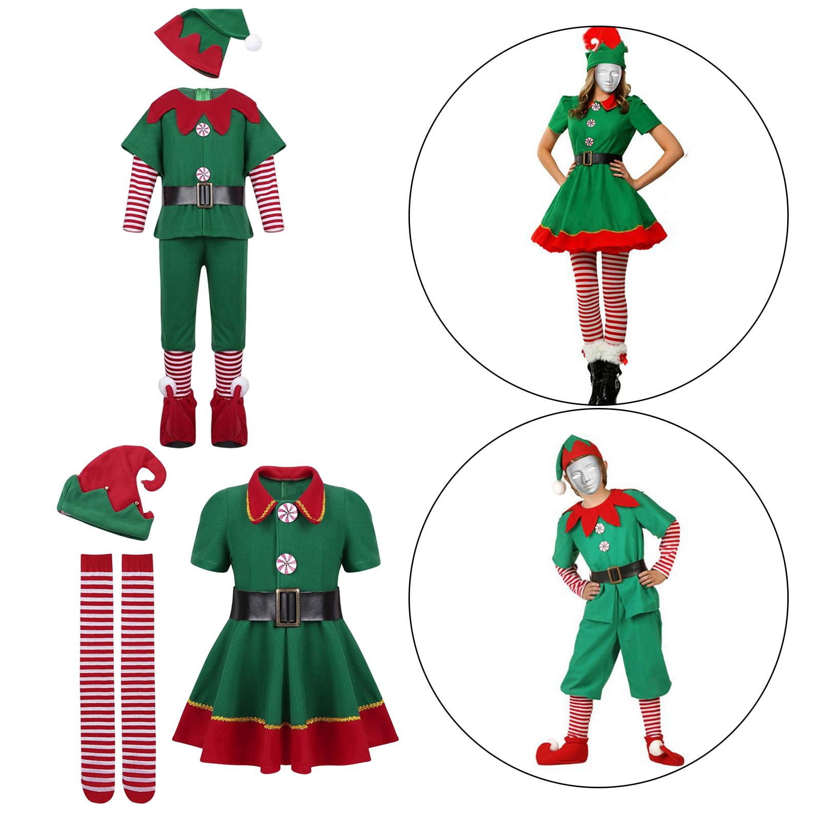 Elf Christmas Costume Cosplay Fancy Dress Ropa Photo Props Outfit para ...