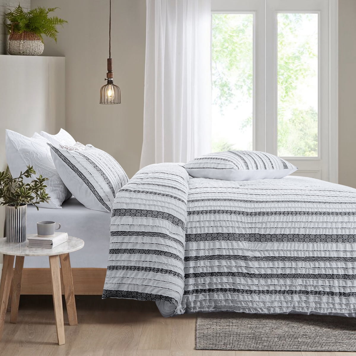 RUIKASI Tufted Comforter Set, Boho Shabby Chic, Soft Bedding Set for ...